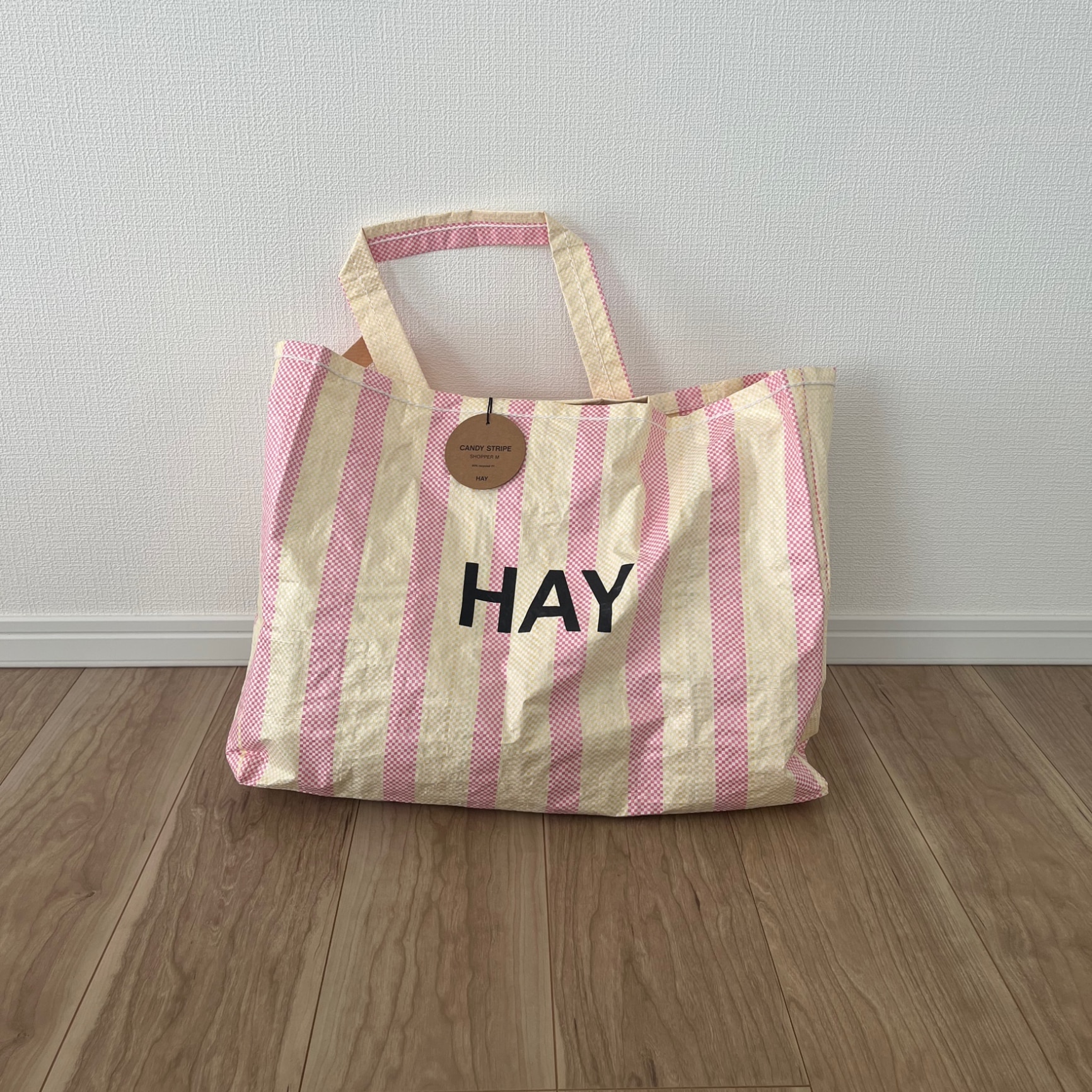 HAY エコバッグ ヘイ CANDY STRIPE SHOPPER M トートバッグ キャンディストライプ 鞄 手さげ かばん バック ロゴ ...