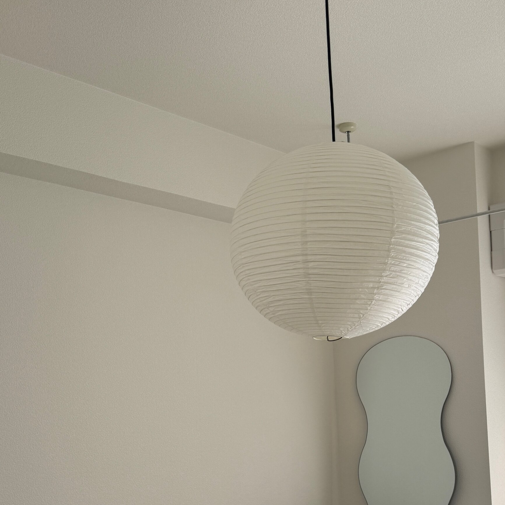 ホワイト Rice Paper Shade Medium 50cm 和紙 ペンダントライト【ART OF BLACK】