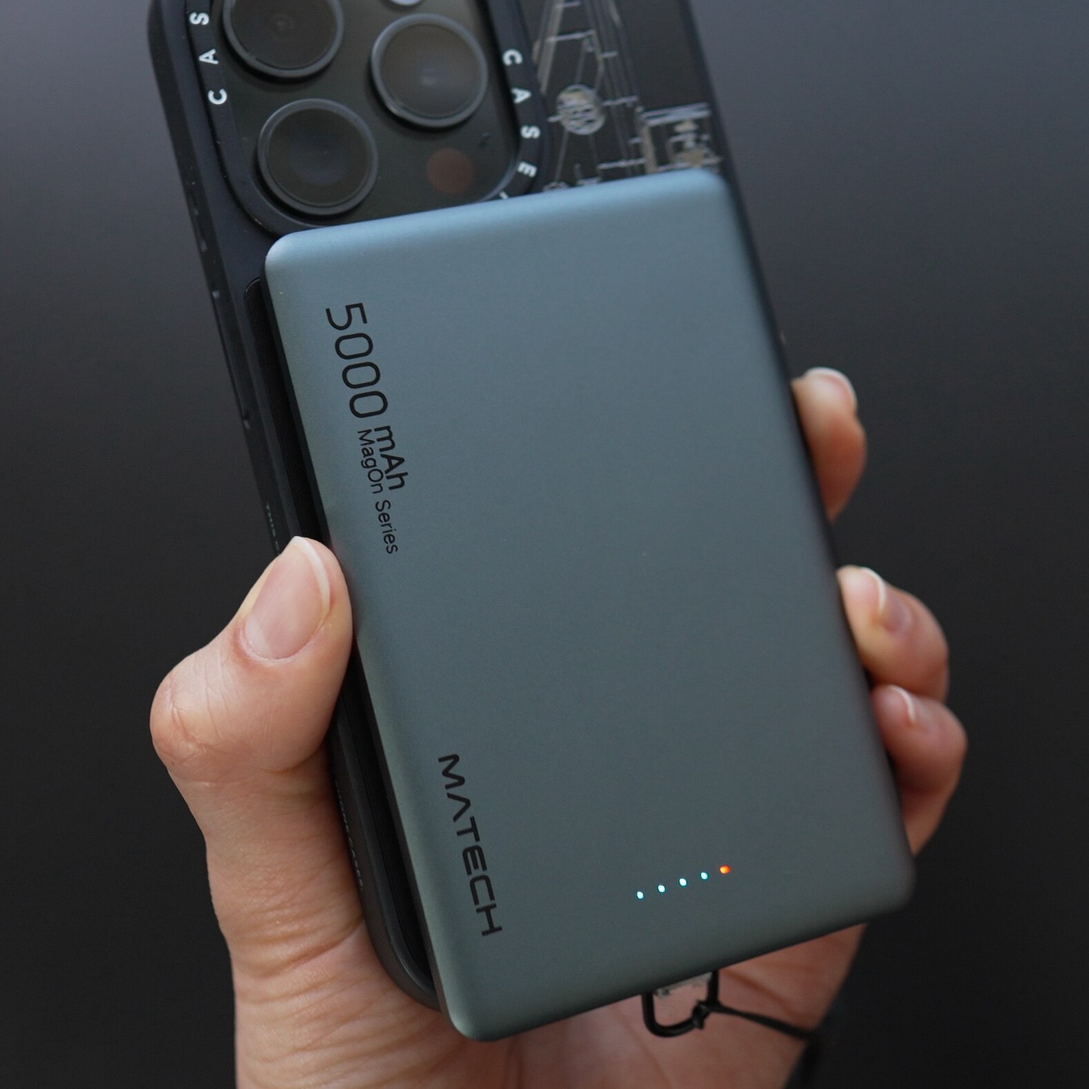 MTMO50 MagOn 5000mAh モバイルバッテリー グレー【1927】MATECH