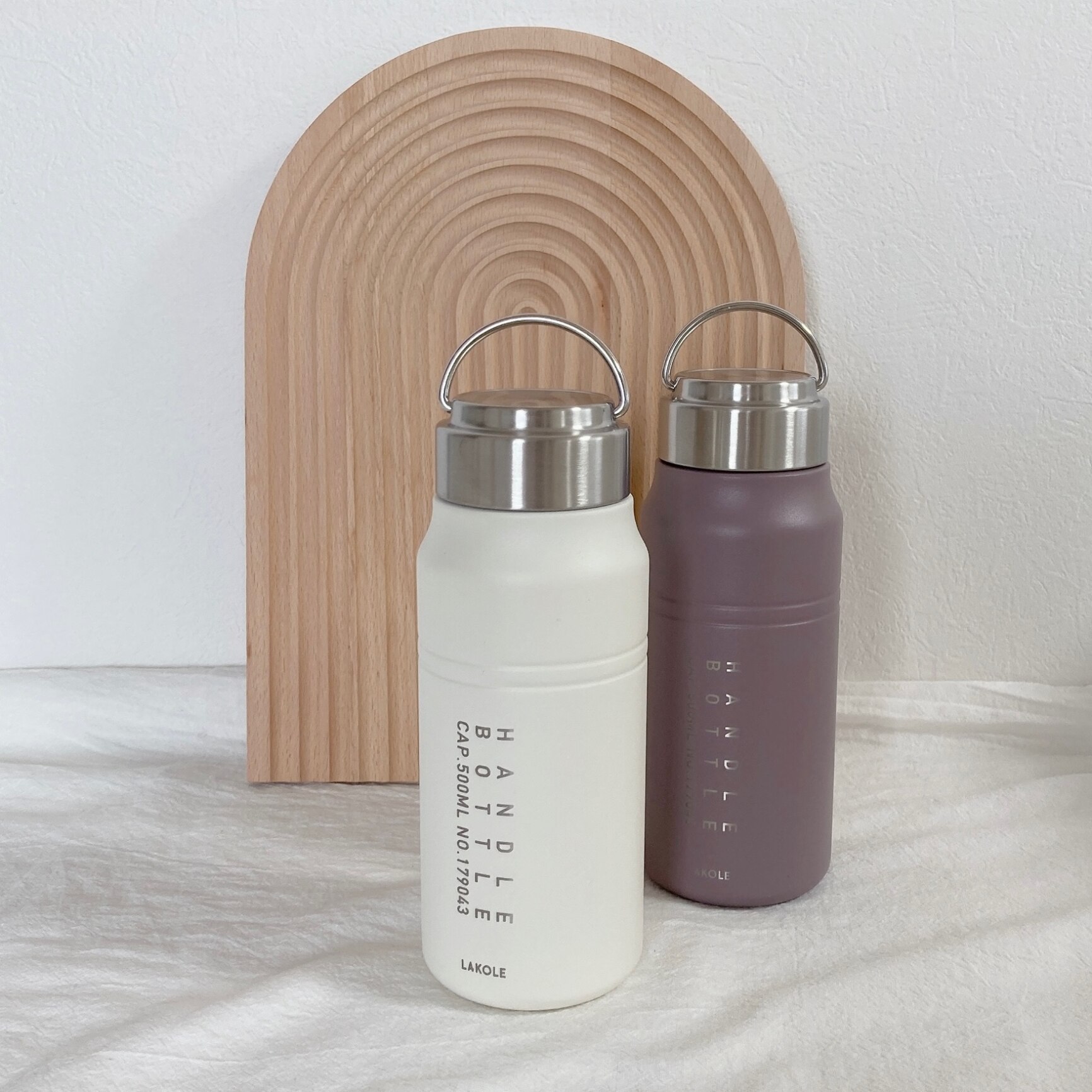 LAKOLE (U)ハンドルツキ シンクウボトル ラコレ 食器・調理器具・キッチン用品 水筒・マグボトル グレー ホワイト ピンク