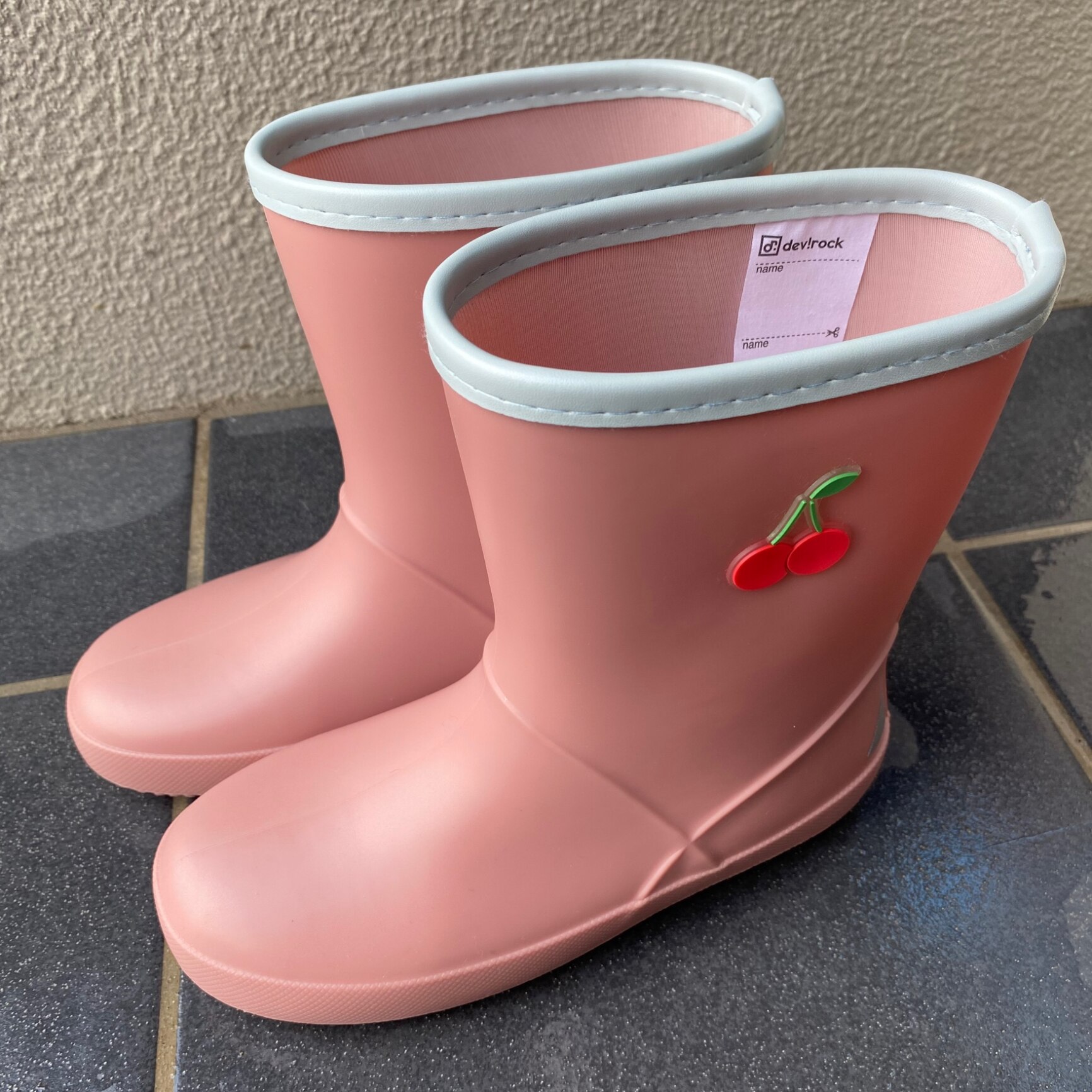 devirock 配色モチーフ レインブーツ (リフレクター付き) シューズ レインブーツ 靴 デビロック シューズ・靴 レインシューズ・ブーツ グリーン カーキグリーン パープル ピンク