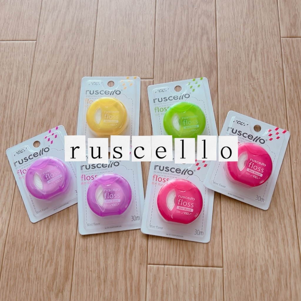 【送料無料】ジーシー【GC】 ruscello ルシェロ floss フロス ミントワックス付き 6個セット 携帯用 高プラーク除去 カラフル ...