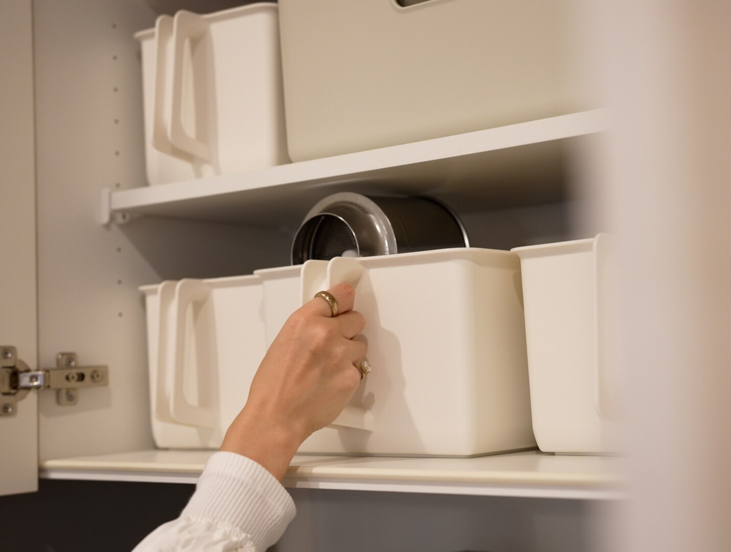 【KEYUCA公式店】ケユカ Re ハンドル付きストッカー ワイド/深型スリム/浅型ワイド[ハンディストッカー キッチン収納 おしゃれ シンプル ストックボックス 台所 ストッカー 吊り戸棚 ...