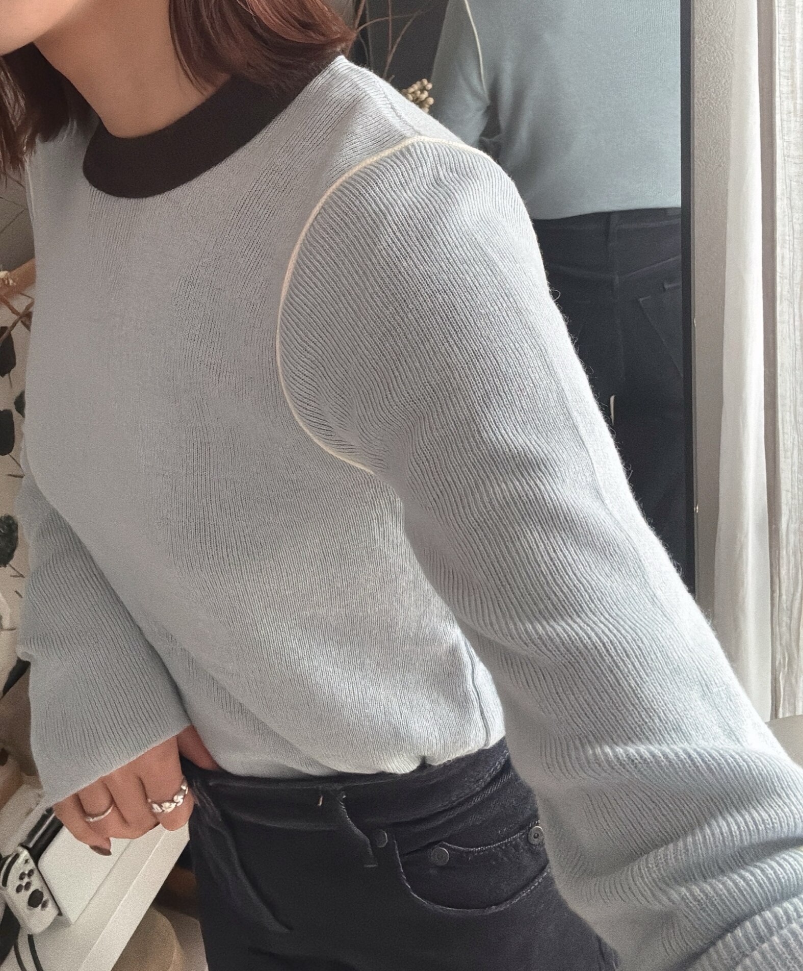 marjour MULTI COLOR RIB KNIT マージュール トップス ニット ホワイト ブルー グリーン【送料無料】