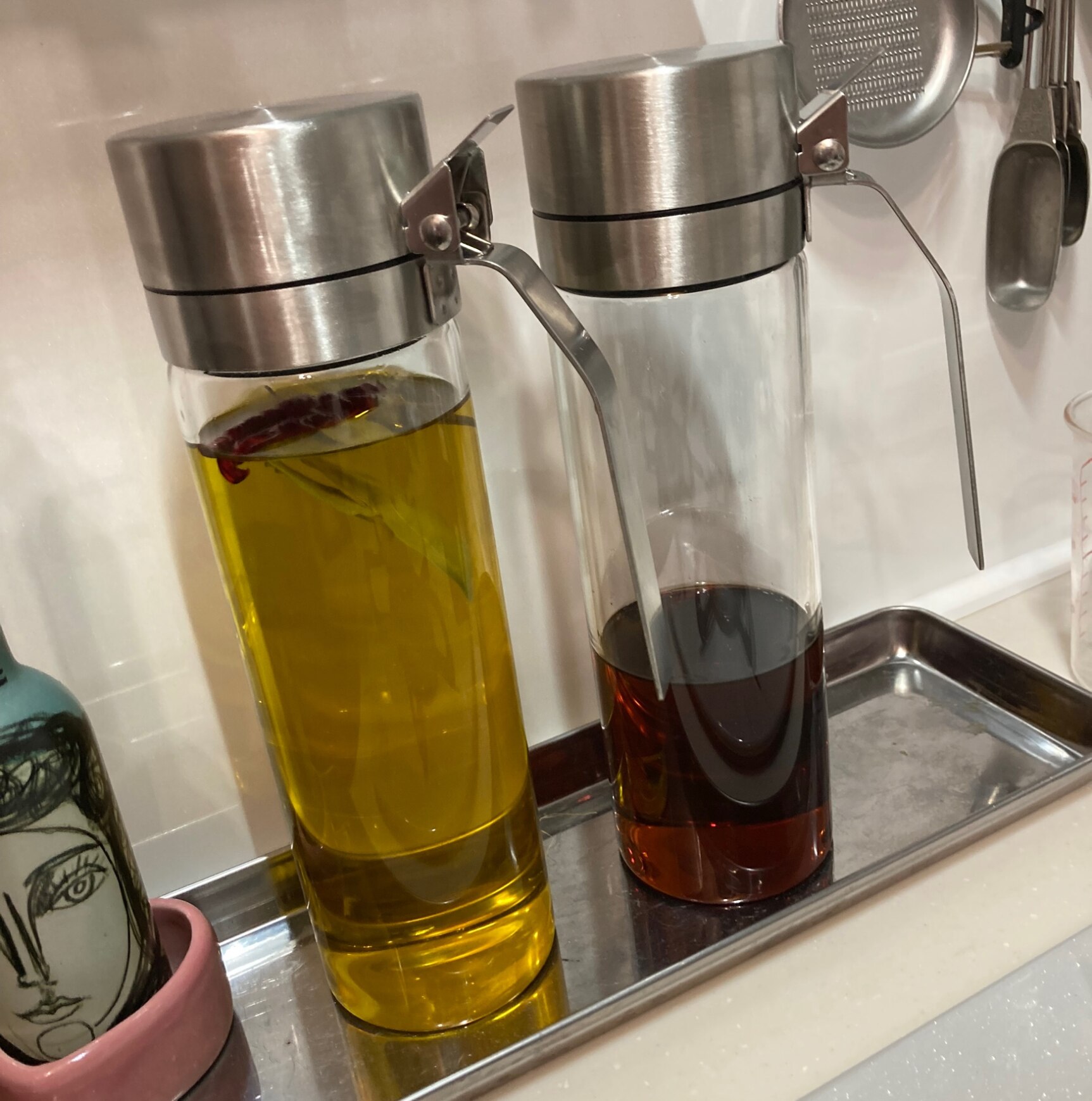 DULTON ダルトン 調味料ジャー＆ボトル2種セット 「 スパイスジャー ウィズ スプーン 」「 オイル＆ヴィネガーボトル 【500ml】」 【あす楽対応・送料無料】