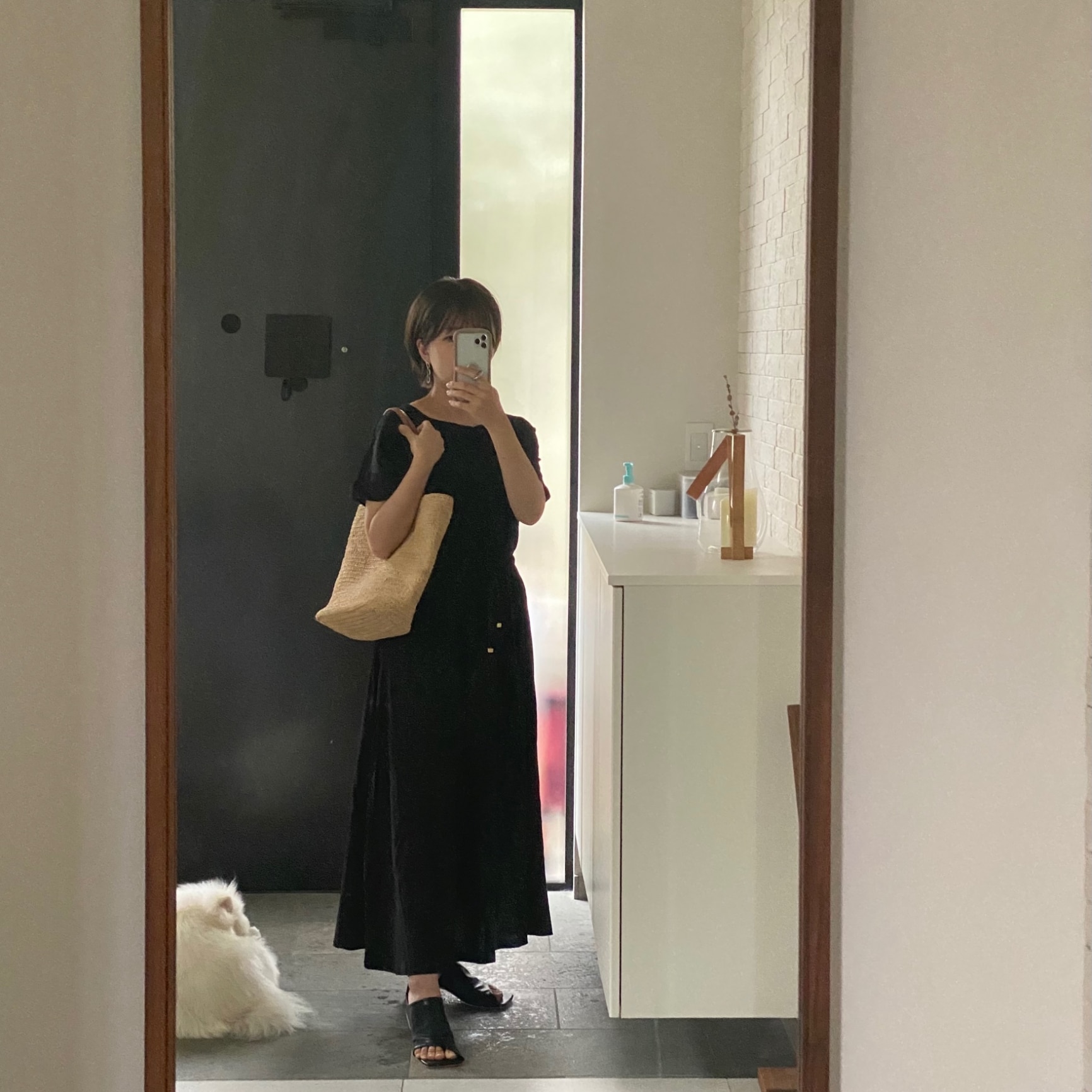 【ハプティックhbD】【OMNES】麻レーヨンワンピース レディース フリーサイズ ロングワンピース マキシワンピース カジュアル フレンチスリーブ ノースリーブ HAPTIC ハプティック 母の日