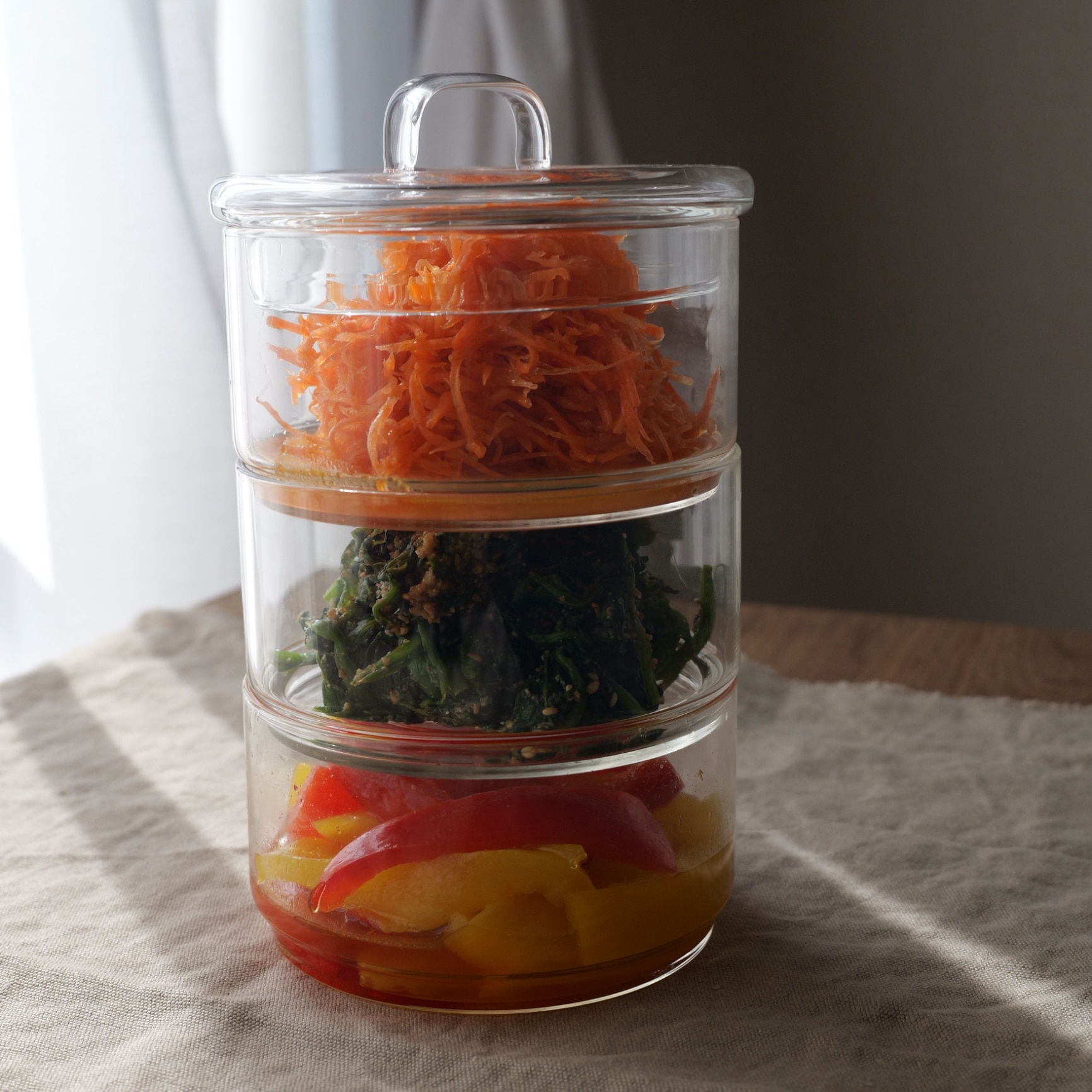 IwaiLoft 耐熱ガラス 保存容器 丸 3点セット ガラス 食品保存容器 作り置き ガラス キャニスター 保存容器 直火可 食洗機対応 電子レンジ使用可 送料無料