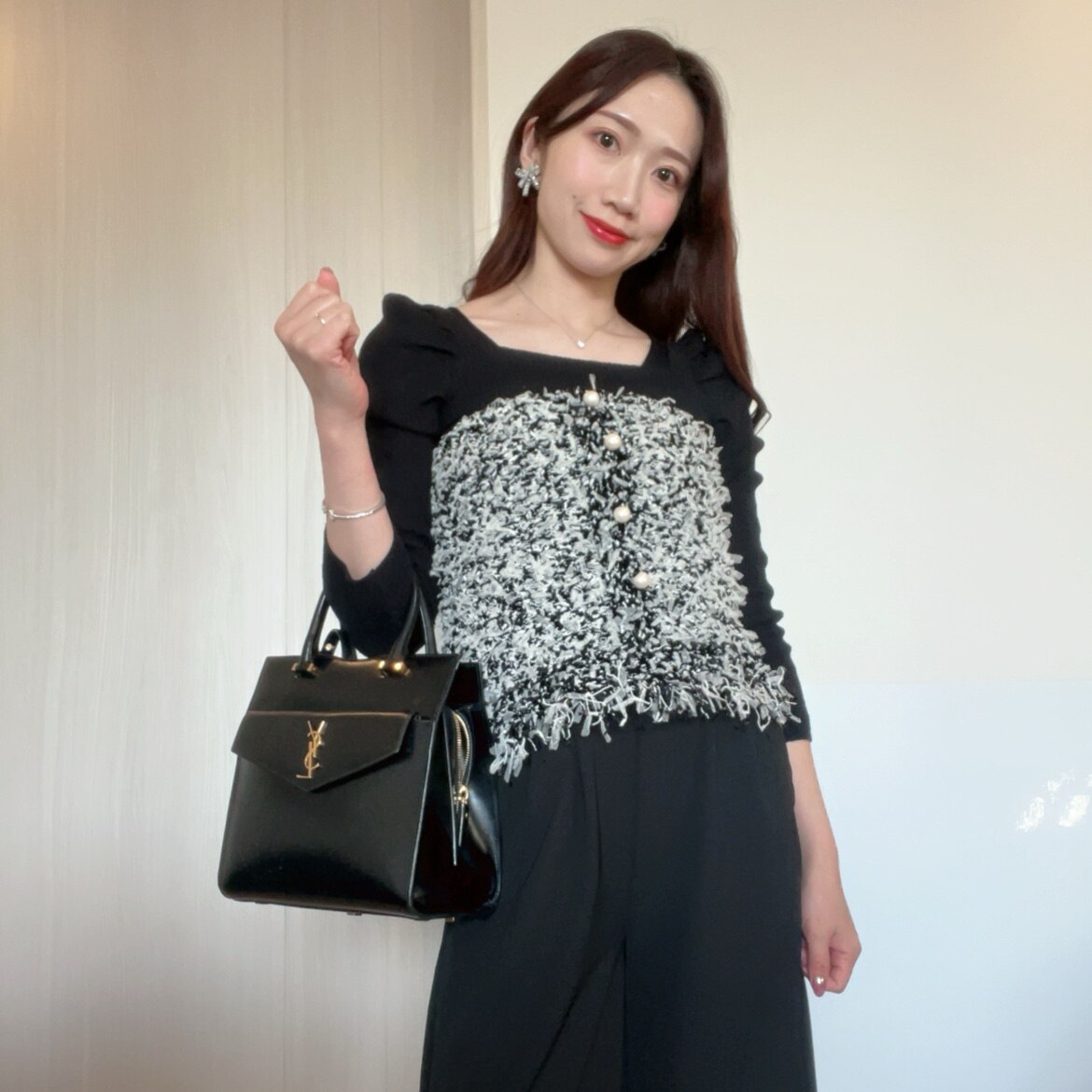 【SALE／50%OFF】eimy istoire チュールミックスニットツイードコンビネゾン エイミーイストワール オールインワン・オーバーオール その他のオールインワン・オーバーオール ...