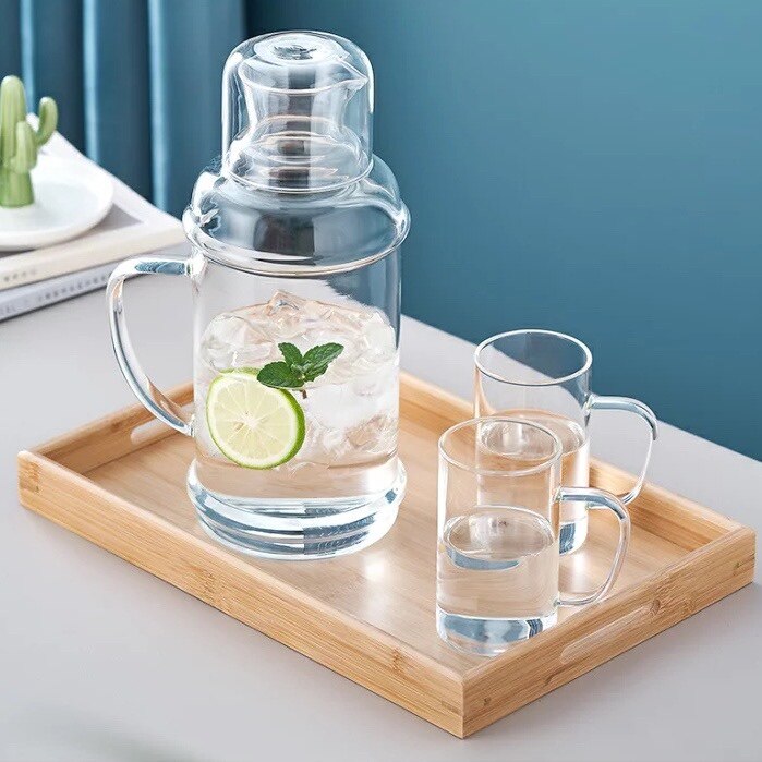 IwaiLoft アンティーク ピッチャー 冷水筒 1350mL ティーポット 耐熱ガラス ガラスポット 冷水ポット 紅茶ポット 2~4人用扱いやすいガラス製ポット ミルクピッチャー ジャグと ...