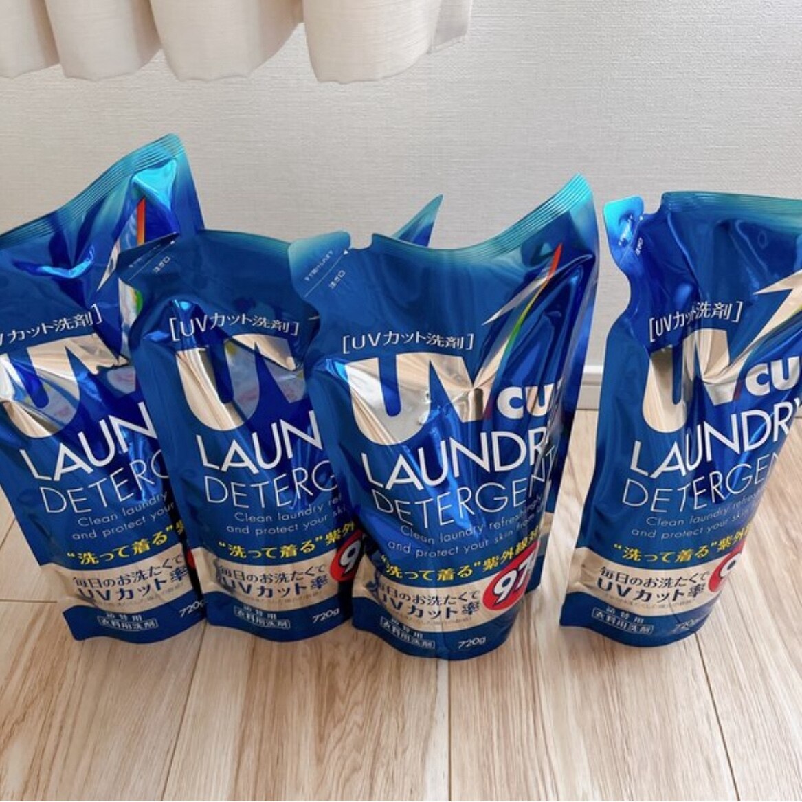 送料無料 】UVカット洗剤 詰替720g 4個セット洗剤 洗濯 で紫外線対策・ UVケア 日焼け止め を使いたくない方への 液体洗剤 紫外線防止 アウトドア キャンプ ガーデニング【RCP】