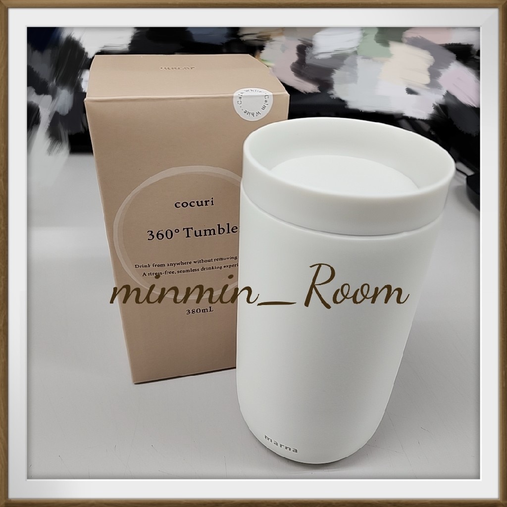 \レビューでスポンジ／【マーナ公式】360°タンブラー K797|蓋付き ステンレスタンブラー フタ付き 保温 保冷 真空二層構造 取っ手なし マグカップ コップ おしゃれ 可愛い 軽量 ...