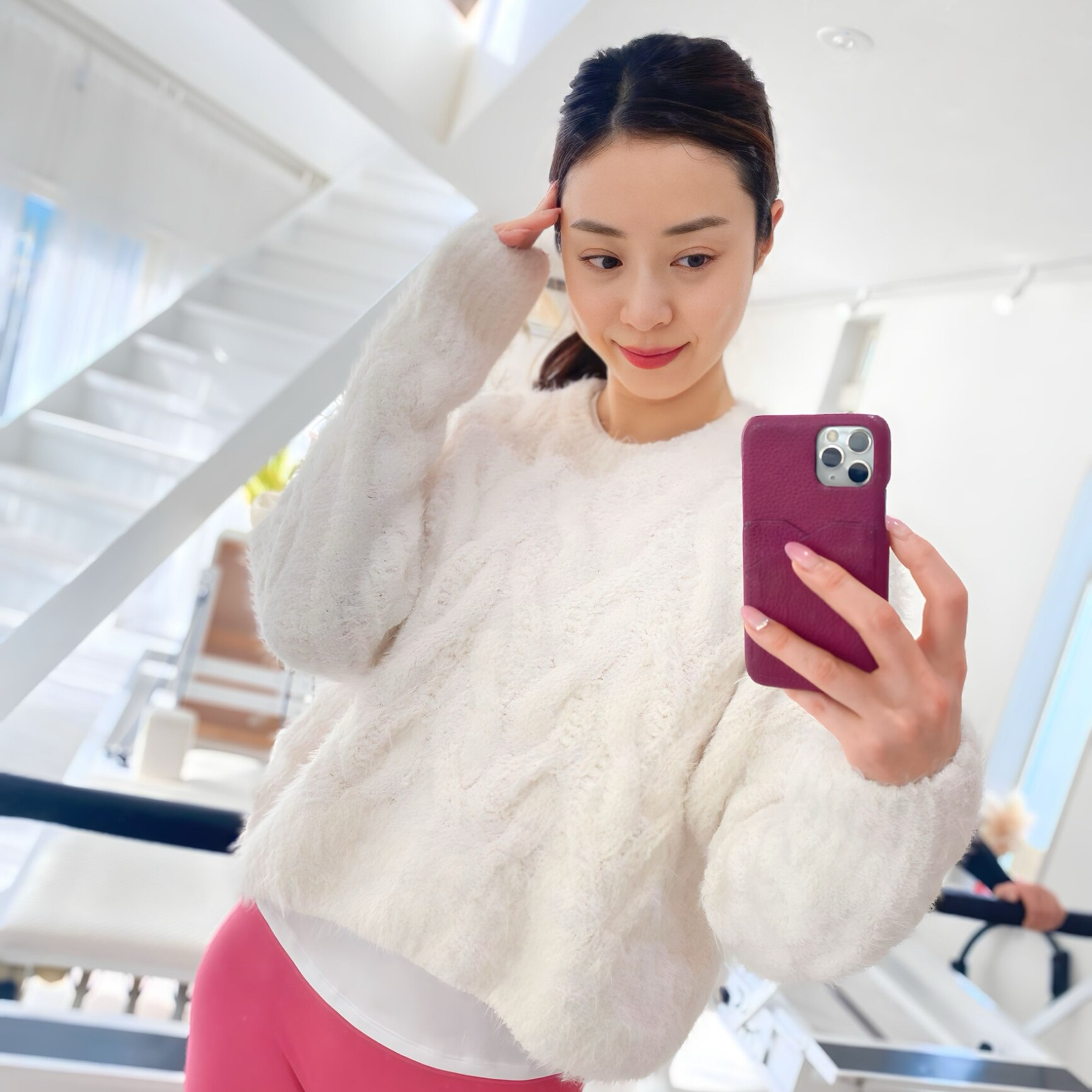 【SALE／50%OFF】モールファーケーブルニット VIS ビス トップス ニット ホワイト ブルー ピンク【RBA_E】[Rakuten Fashion]