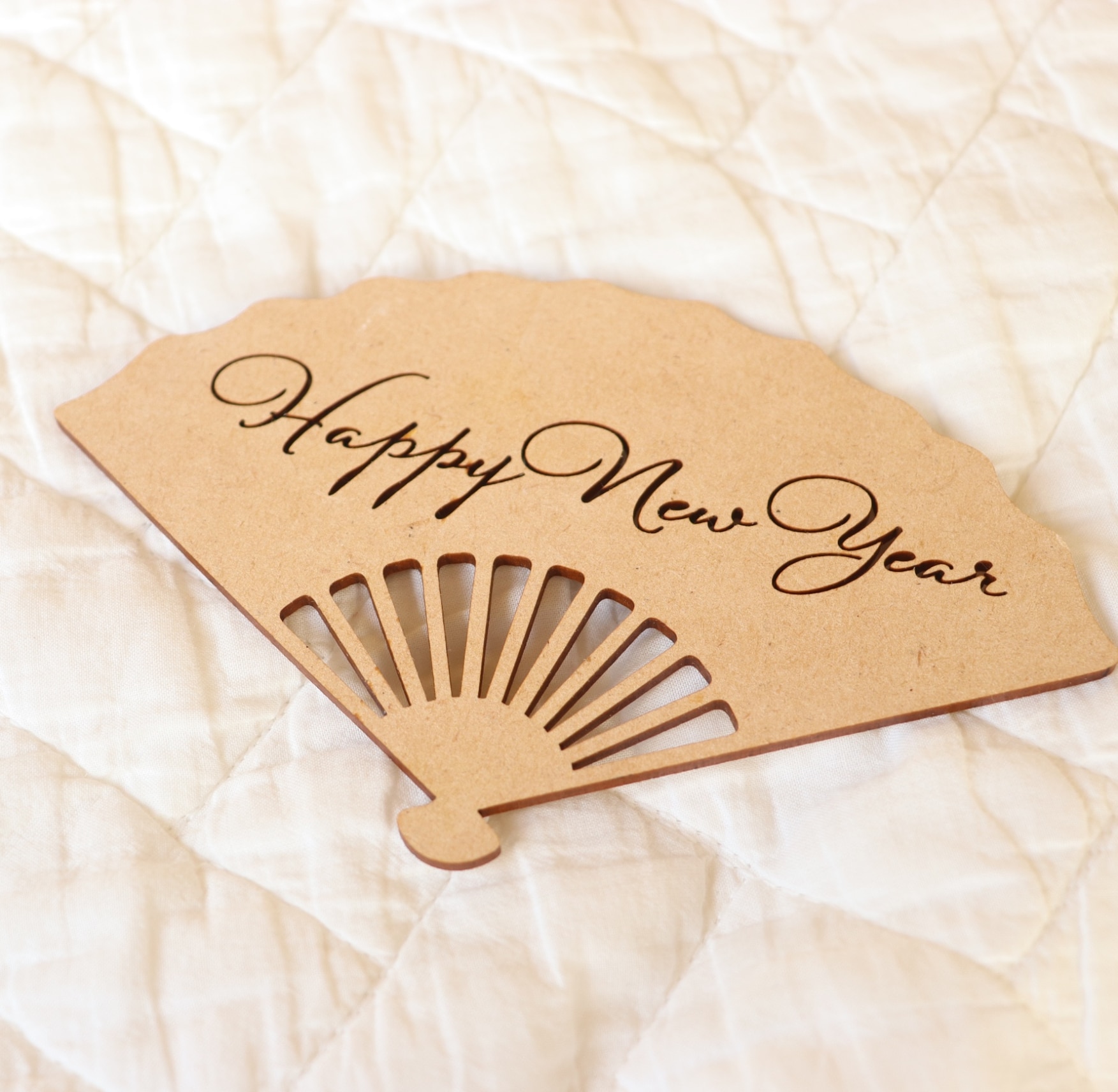 木製 〈 お正月・年賀状撮影に 〉Happy New Year mini 扇子 プレート ガーランド レター バナー ケーキ トッパー 飾り ...