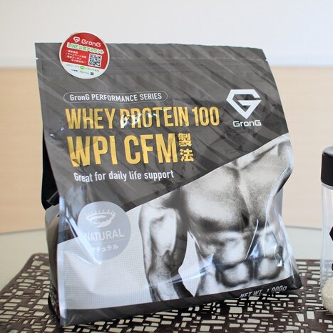 GronG(グロング) ホエイプロテイン100 WPI CFM製法 甘味料・香料無添加 ナチュラル 1kg