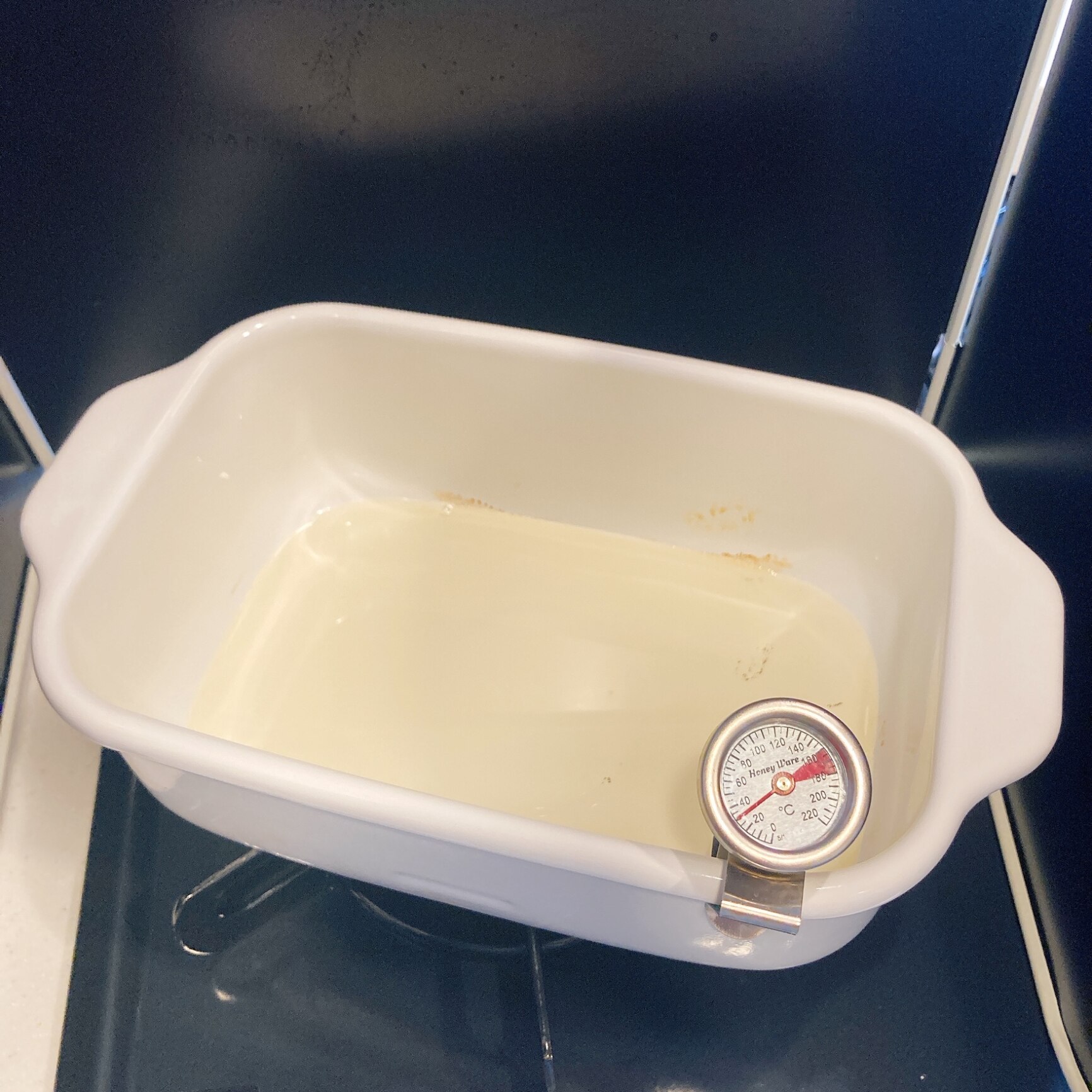 富士ホーロー 角型天ぷら鍋 IH対応 温度計付き 揚げ網 バット付き TP-20K.W .LG.VA【 天ぷら鍋 ホーロー ミニ 角 スクエア 少ない油 四角 揚げ鍋 四角い 琺瑯 ほうろう ...