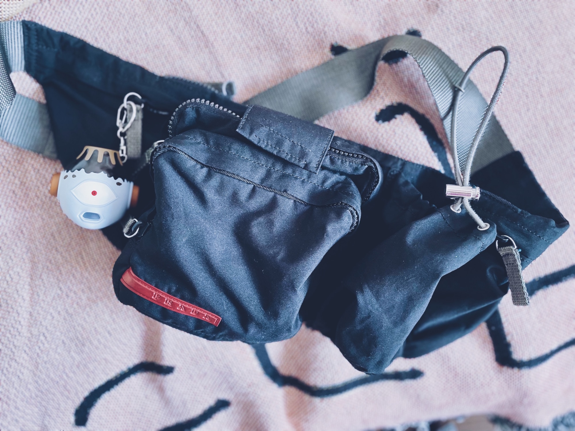 プラダスポーツ PRADA SPORTS ウエストバッグ ボディバッグ ナイロン ブラック メンズ 送料無料【中古】 55210a