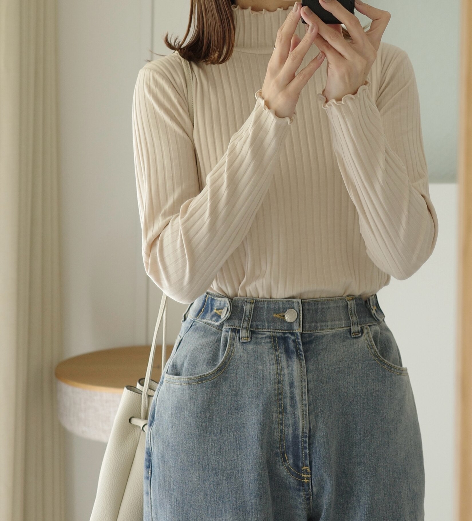 【特別送料無料！】楽天上半期ランキング8位！ M/L/LL 長袖 大きいサイズ 春 【メール便可22】 zootie（ズーティー）：ロングスリーブ リブカットソー[タートルネック]