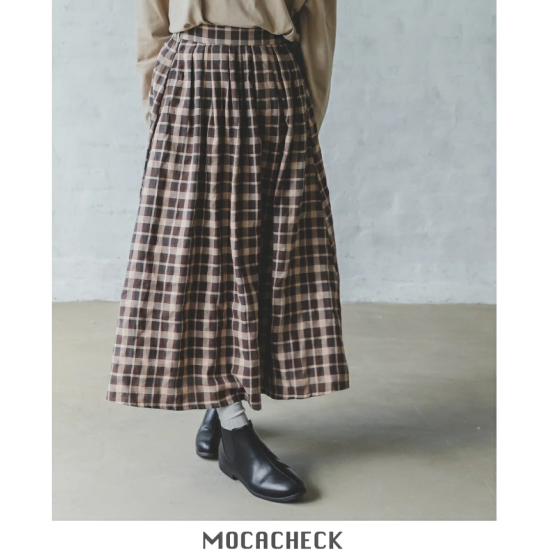 チェック柄 ドット柄 ロングスカート FREE pairmanon | pairmanon ペアマノン レディース ウィメンズ ママ お母さん お揃い おそろい ペアルック ゆったり シンプル ...