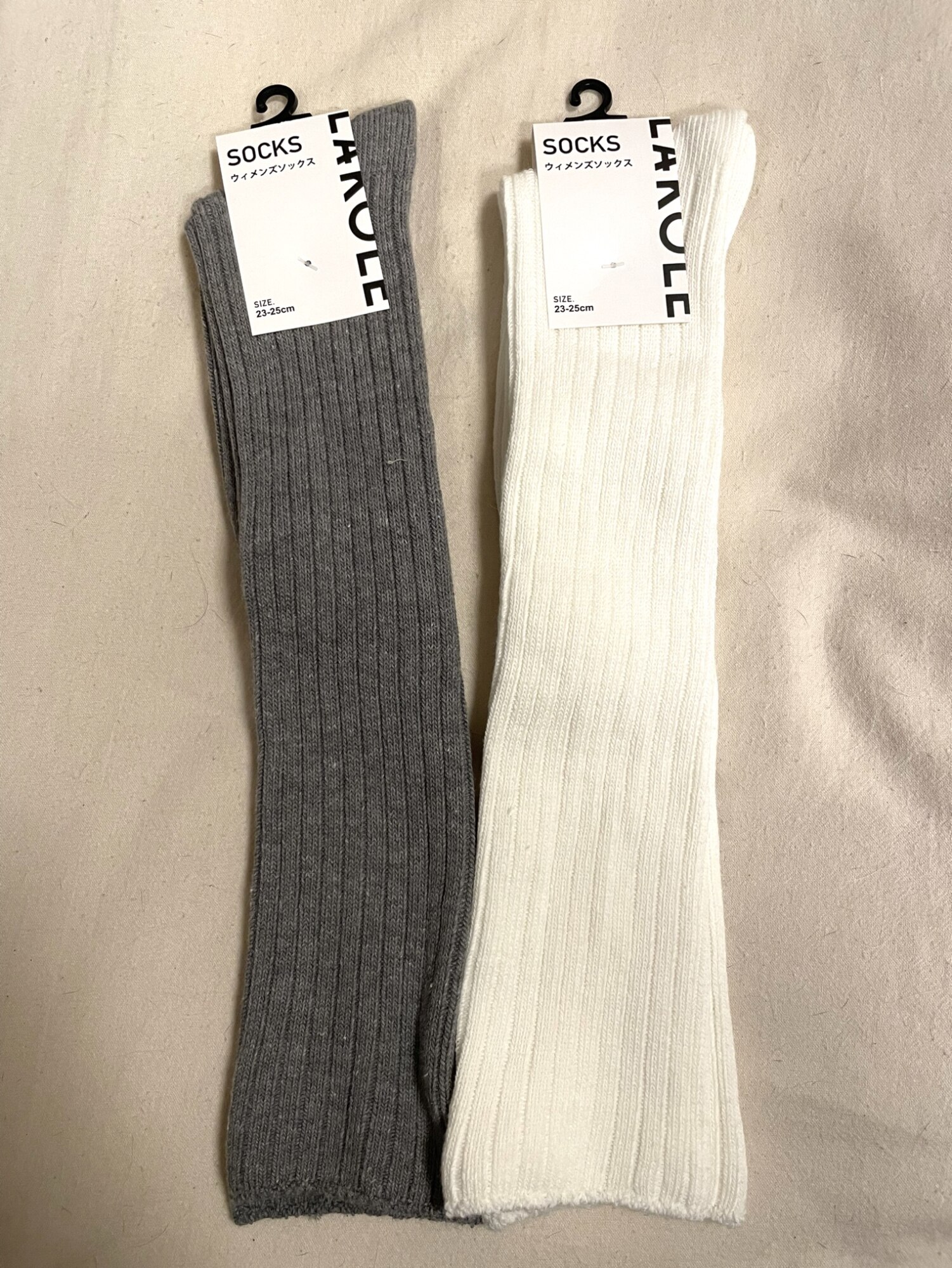 LAKOLE (W)ロングルーズSOX ラコレ 靴下・レッグウェア 靴下 ホワイト グレー