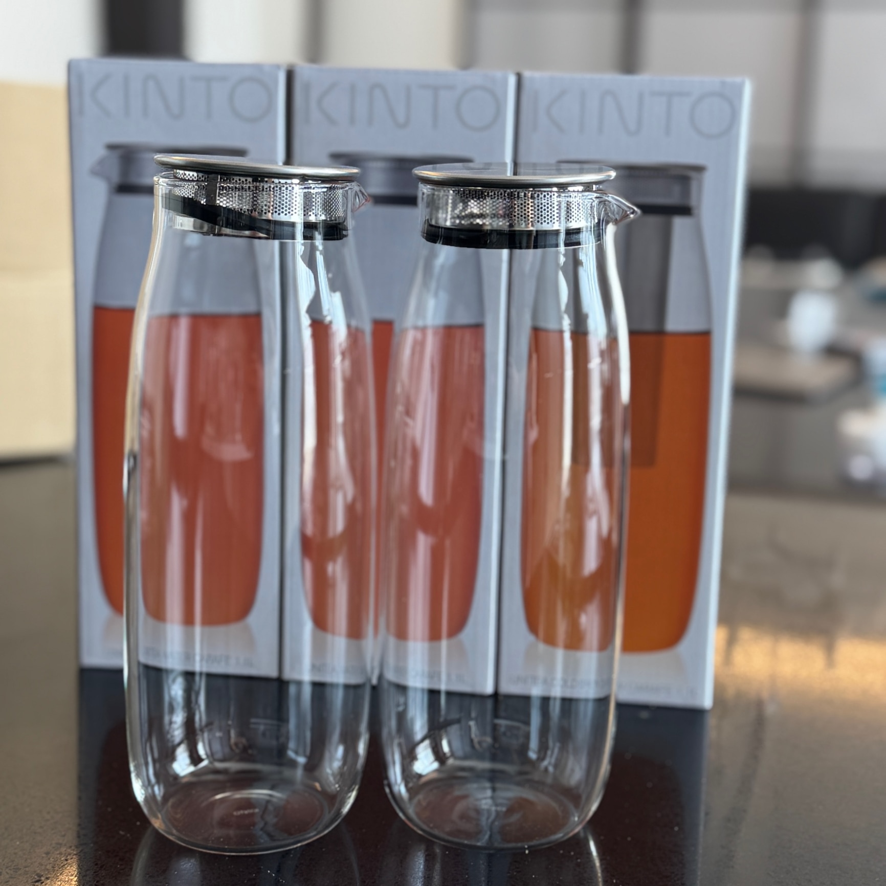 KINTO キントー UNITEA ウォーターカラフェ 1.1L キントー ／ 麦茶ポット 耐熱 食洗機対応 ガラス ピッチャー 紅茶 水出し ボトル キッチン おしゃれ シンプル かわいい