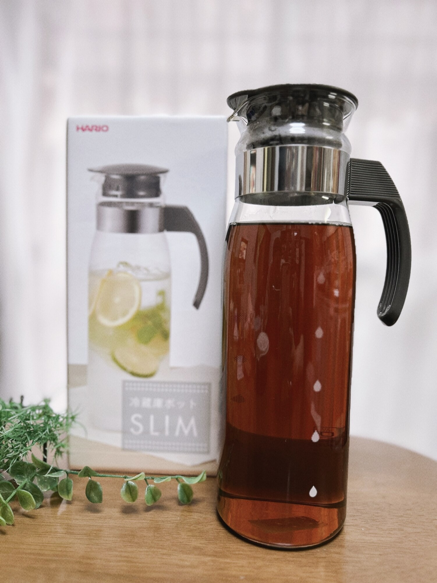 HARIO ハリオ 冷蔵庫ポット スリムN 1.4L RPLN-14 選べるカラー ｜ 冷水筒 耐熱 ガラス 麦茶ポット ピッチャー 食洗機対応 取っ手付き 冷蔵庫ポット ドアポケット お ...