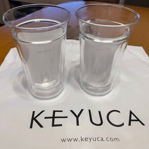 【KEYUCA公式店】ケユカ Fiala ダブルウォールグラス 240ml[コップ 耐熱ガラス 電子レンジ対応 食洗器対応 無地 シンプル おしゃれ ギフト ガラスコップ ガラスカップ ダブル ...