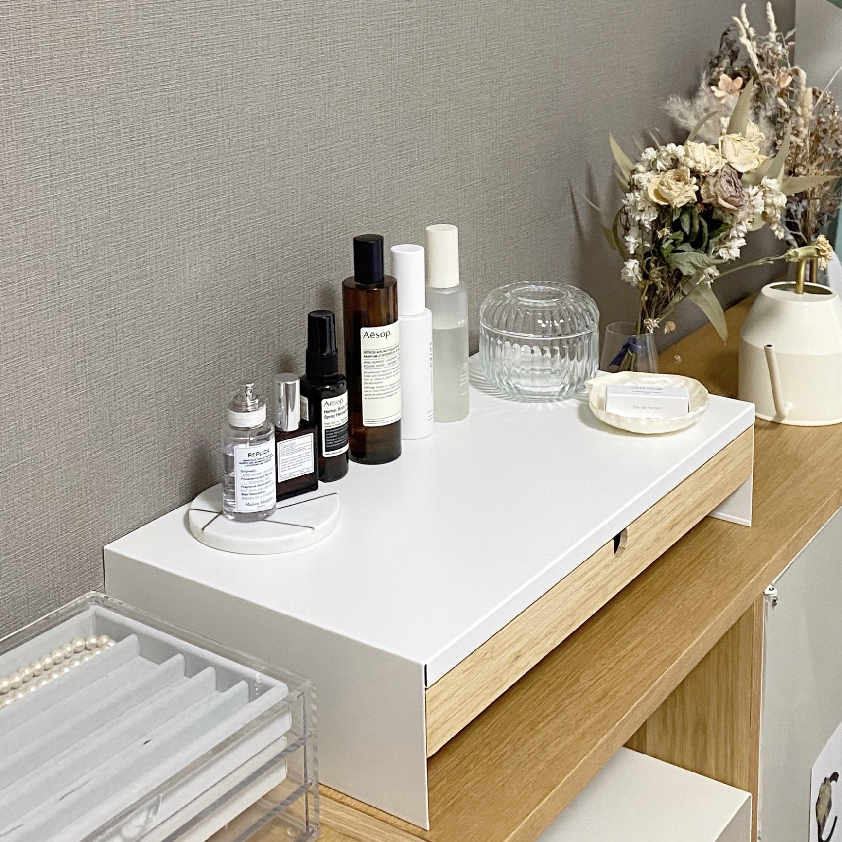 IKEA イケア モニタースタンド 引き出し付き v0005 ELLOVEN エロヴェン インテリア雑貨 オフィス家具 オフィス収納 ...