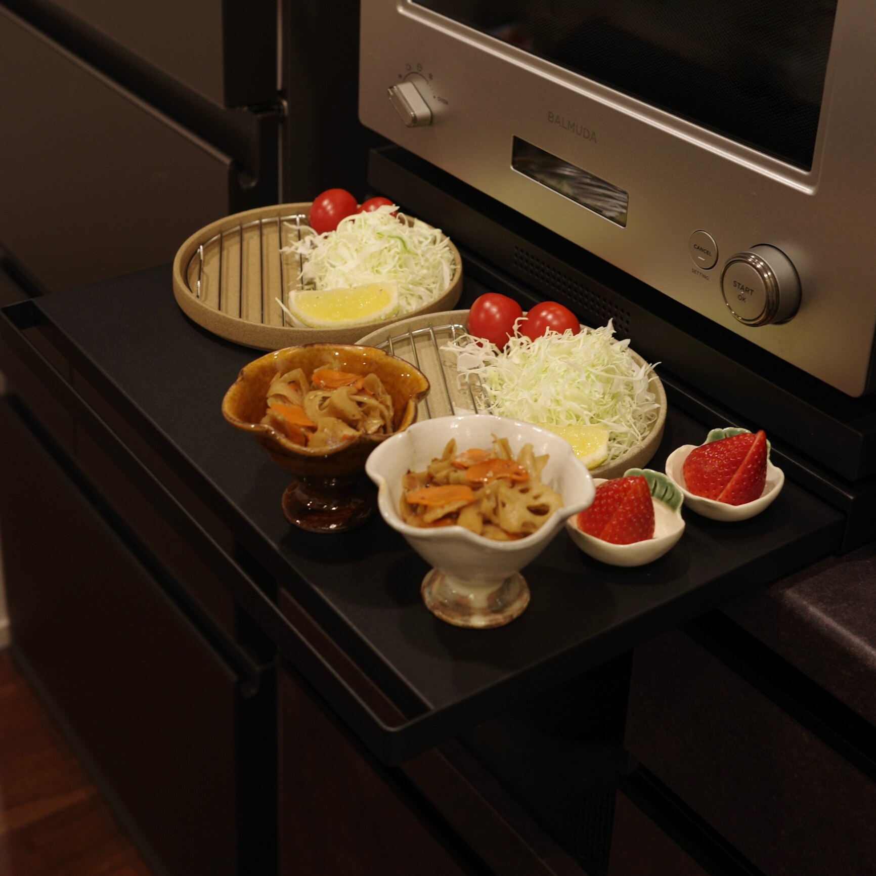 特典付き[ キッチン家電下スライドテーブル タワー W80／W45 ]山崎実業 tower レンジ下 収納 ラック テーブル 引き出し レンジ台 ちょい置き キッチン 電子レンジ レンジラック ...