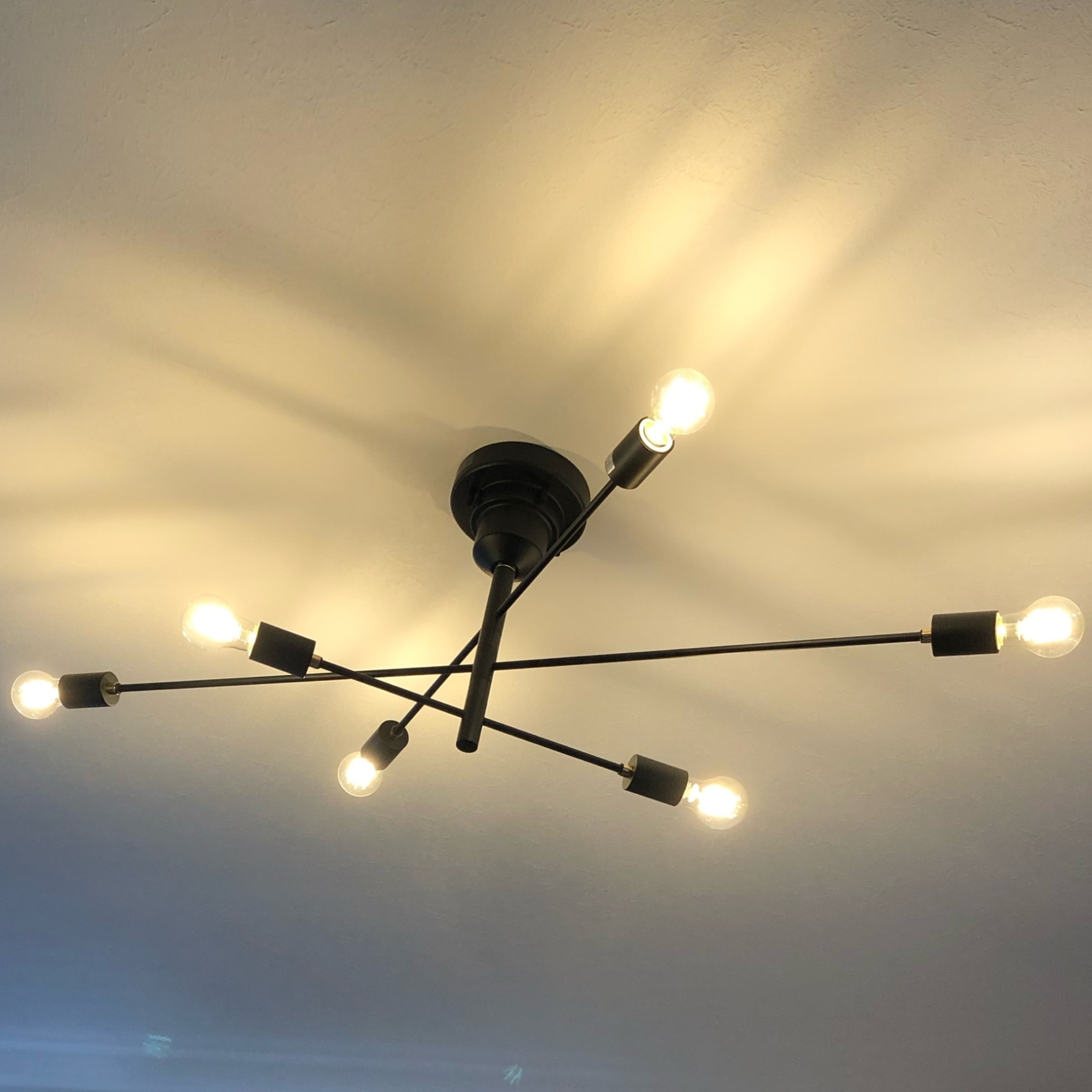 照明 シーリングライト ASTRE アストル リビング用 ダイニング用 寝室 店舗 天井照明 おしゃれ ブラック ゴールド アイアン 点灯切替 ...