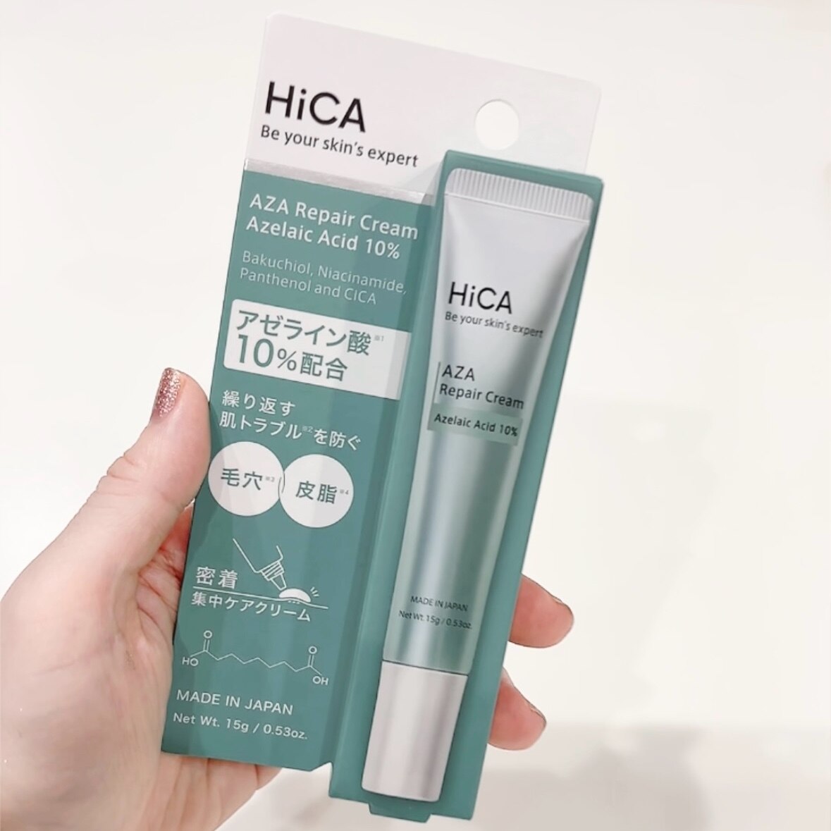 【20%OFFクーポン対象＆ポイント10倍】HiCA AZAリペアクリーム アゼライン酸10% 15g [日本製 高濃度 クリーム セラム ...
