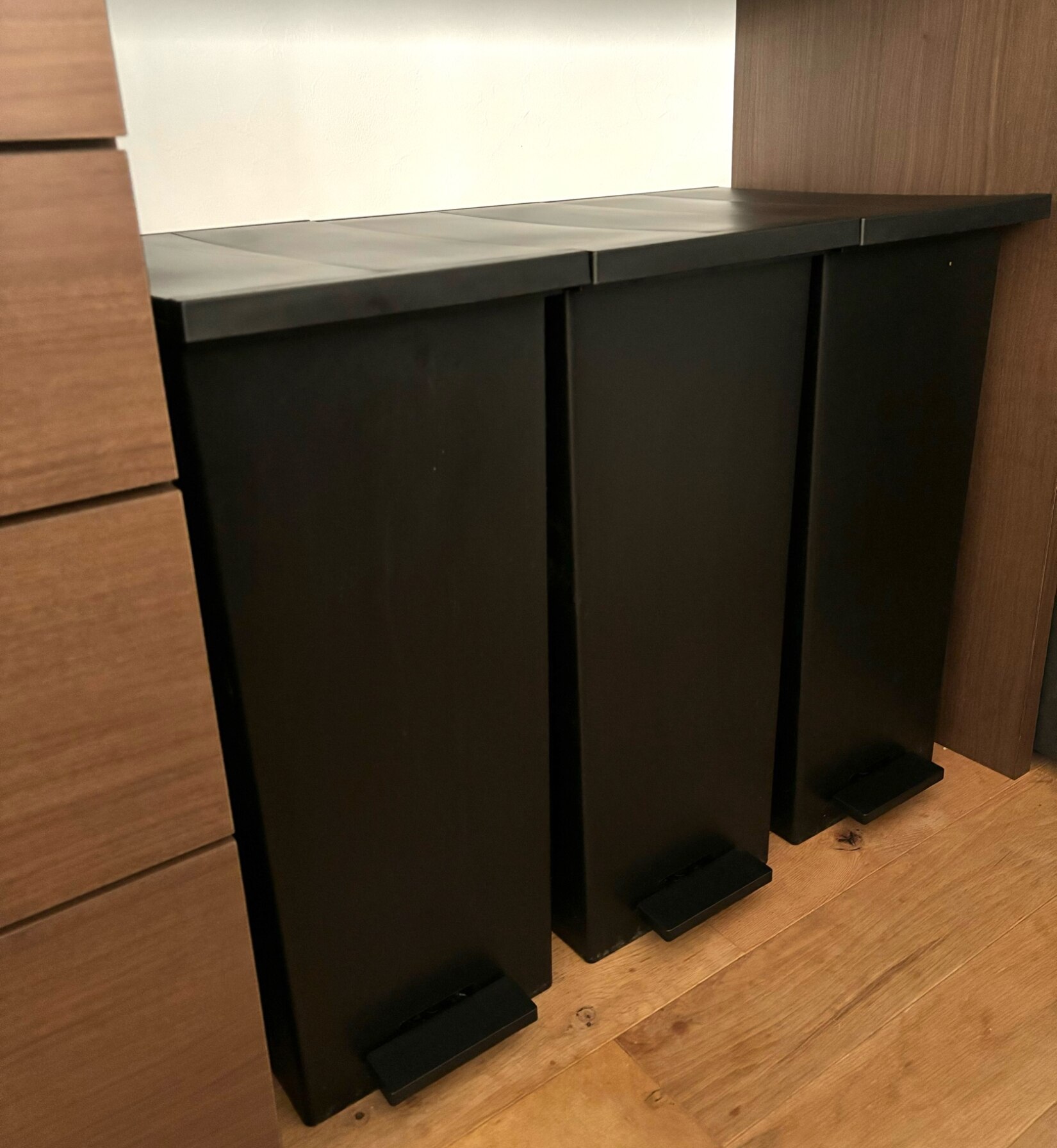 【SS限定!クーポン最大10%OFF】【KEYUCA公式店】ケユカ KEYUCA両開きダストボックス LL（42L）ゴミ箱 ホワイト ブラック[両開き ペダル式 キャスター付き シンプル ...