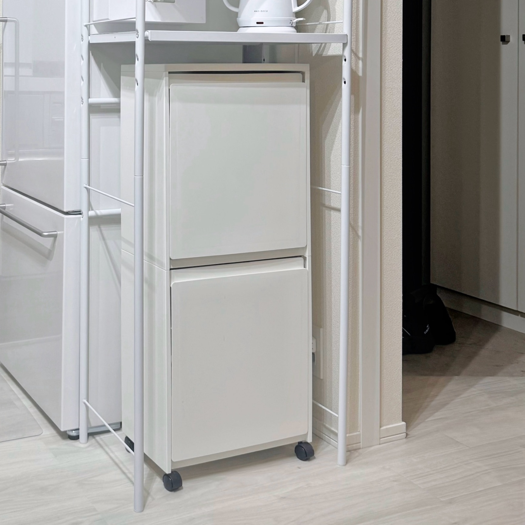 【KEYUCA公式店】ケユカ rectie分別ボックス 深2段 W37×D22×H89cm[インテリア雑貨 収納用品 ゴミ箱 フラップ式 前開き シンプル おしゃれ ごみ箱 ダストボックス ...