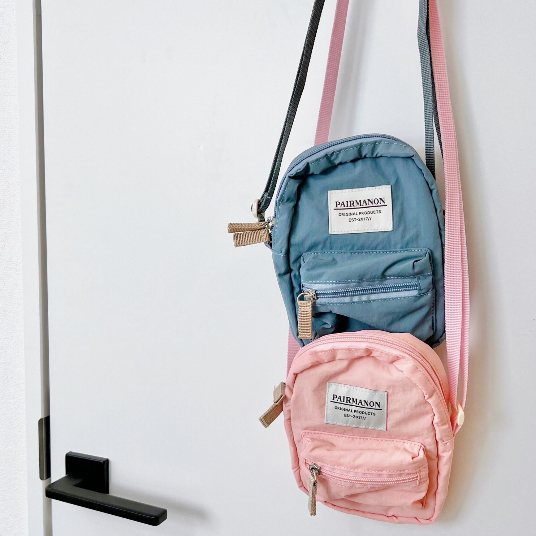 カラー 配色 バイカラー ミニバッグ リュック風 ショルダーバッグ 無地 サイズ調整 ユニセックス FREE pairmanon ペアマノン 女の子 男の子 ガール ボーイ シンプル かわいい ...