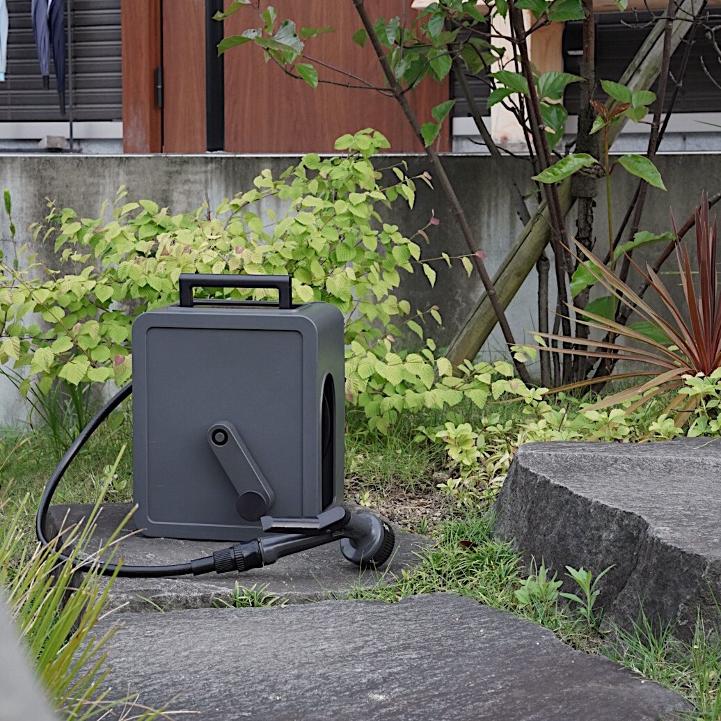 【あす楽】ホースリール 15m アイリスオーヤマ おしゃれ フルカバーコンパクト FCH-15MP 全4色 フルカバーホースリール 15m ホース ホースリール 散水ホース 水まきホース ...