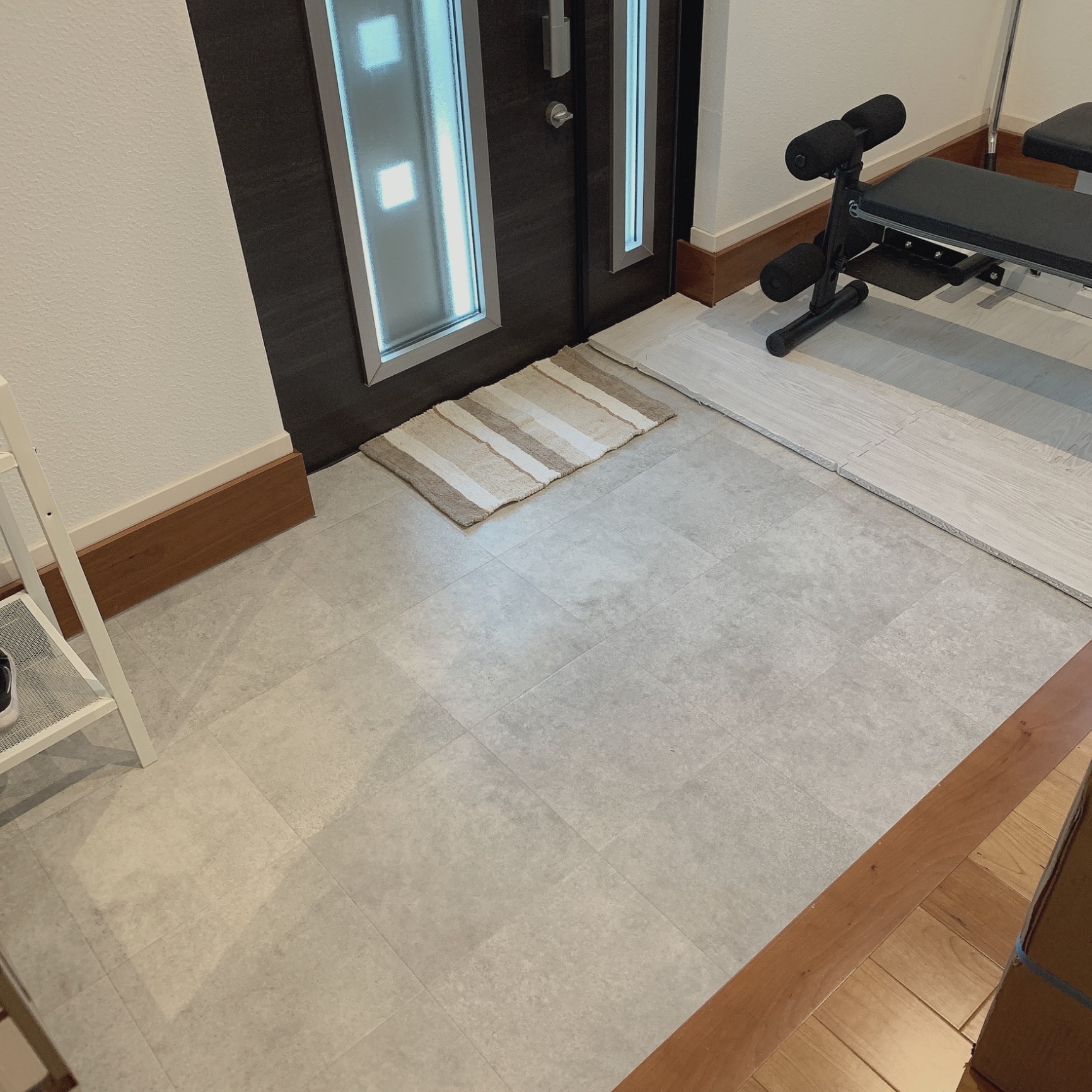 【クッションフロア】タイル柄 住宅用 サンゲツ 182cm巾 1.8mm厚 ベトンタイル*HM-12006/HM-12007