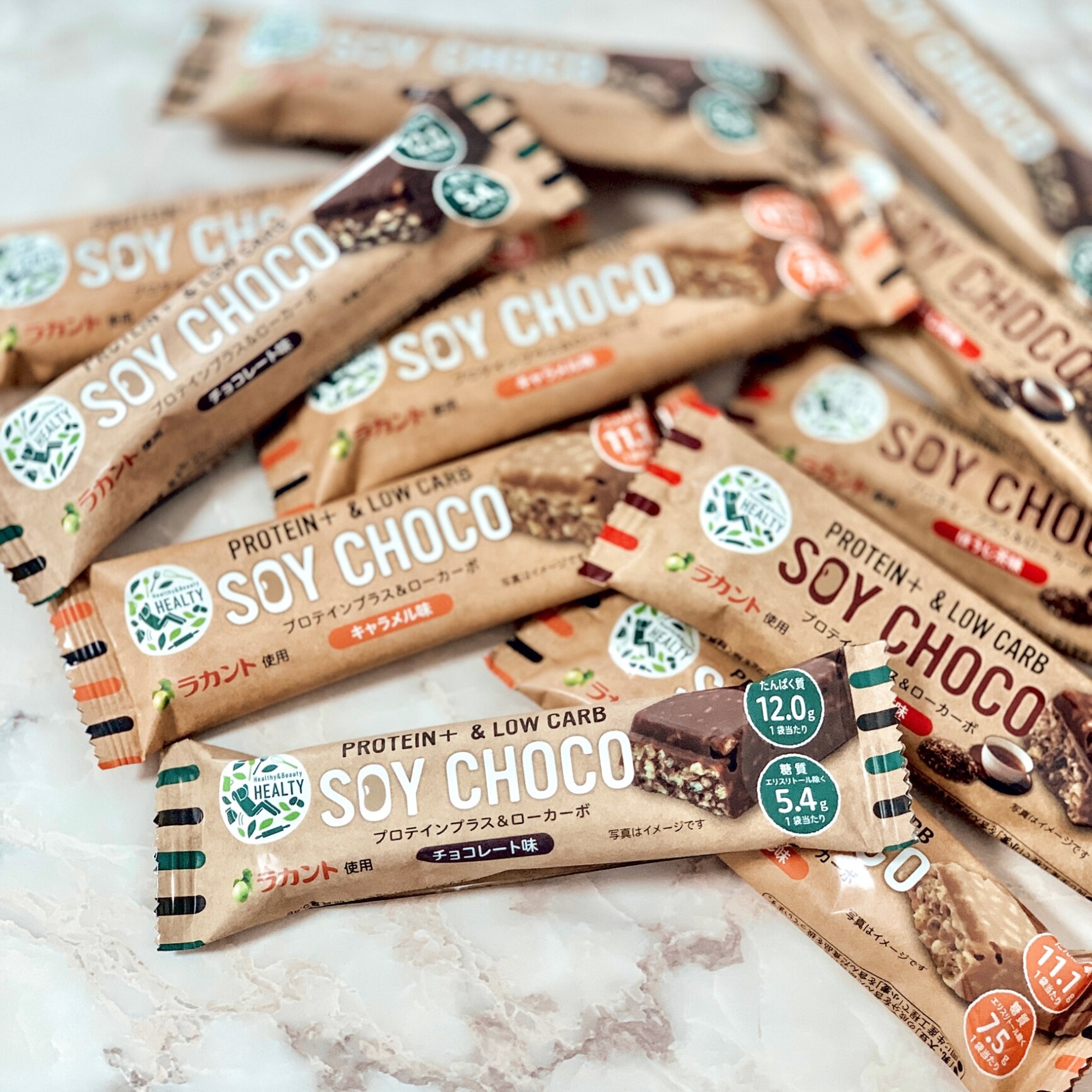 PROTEIN+＆LOW CARB SOY CHOCO 12本セット チョコレート味 (夏季冷蔵) お試し 個包装 チョコバー プロテインバー ...