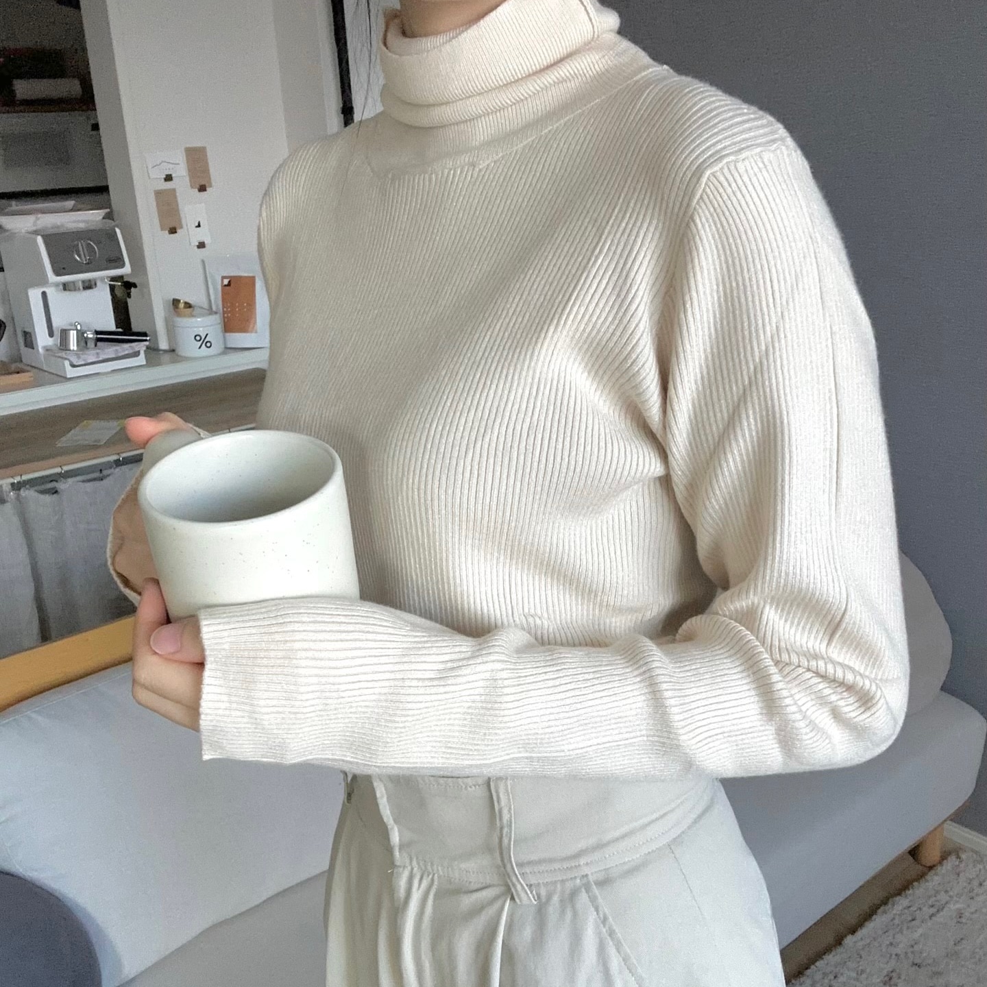 【特別送料無料！】ニット レディース M/L/LL トップス セーター 長袖 春 【メール便可22】 zootie（ズーティー）：チクチクしない なめらかリブニット[タートルネック]