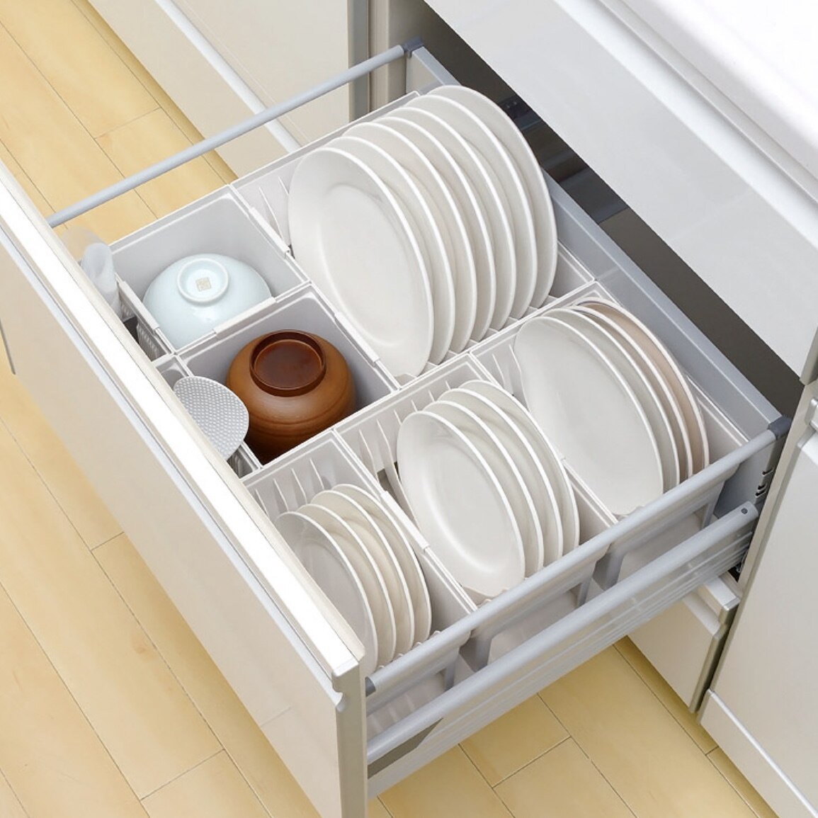 トトノ 引き出し用 ディッシュスタンドN ワイド 111742 TOTONO Richell ホワイト 白色 抗菌加工 10081キッチン収納