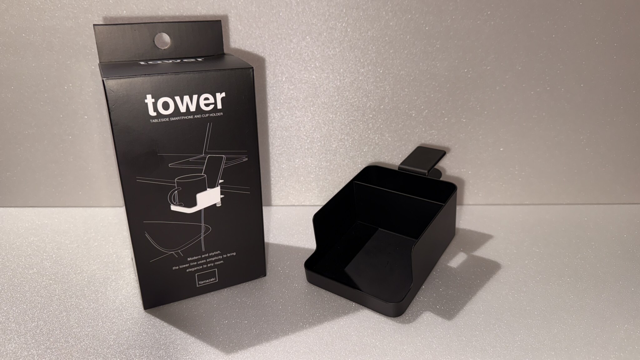 楽天マラソン中｜ tower 『 山崎実業 テーブル横スマートフォン＆コップホルダー タワー 』 ドリンクホルダー スマホ コップ 収納 スタンド ホルダー シンプル おしゃれ 公式 ホワイト ...