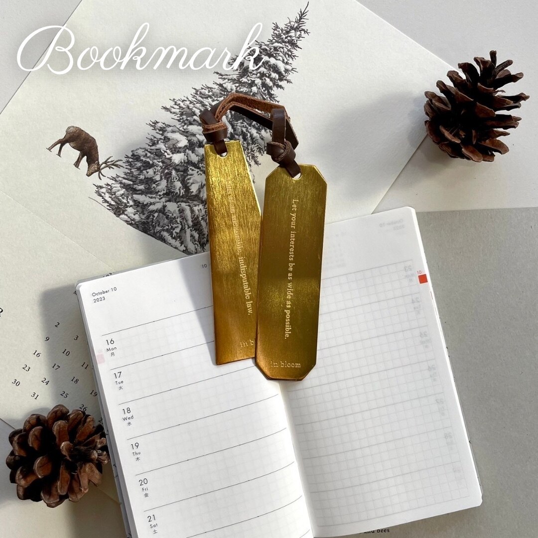 【公式】インブルーム ブックマーク(inbloom) 500WORKSしおり 本革 牛革 シオリ ブックマーカーおしゃれ 真鍮風 ハンドメイド 楕円 プチ プレゼント北欧 レザー ...